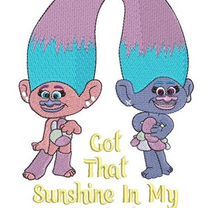Trolls Machine Embroidery Design - Twins 5x7 - Etsy