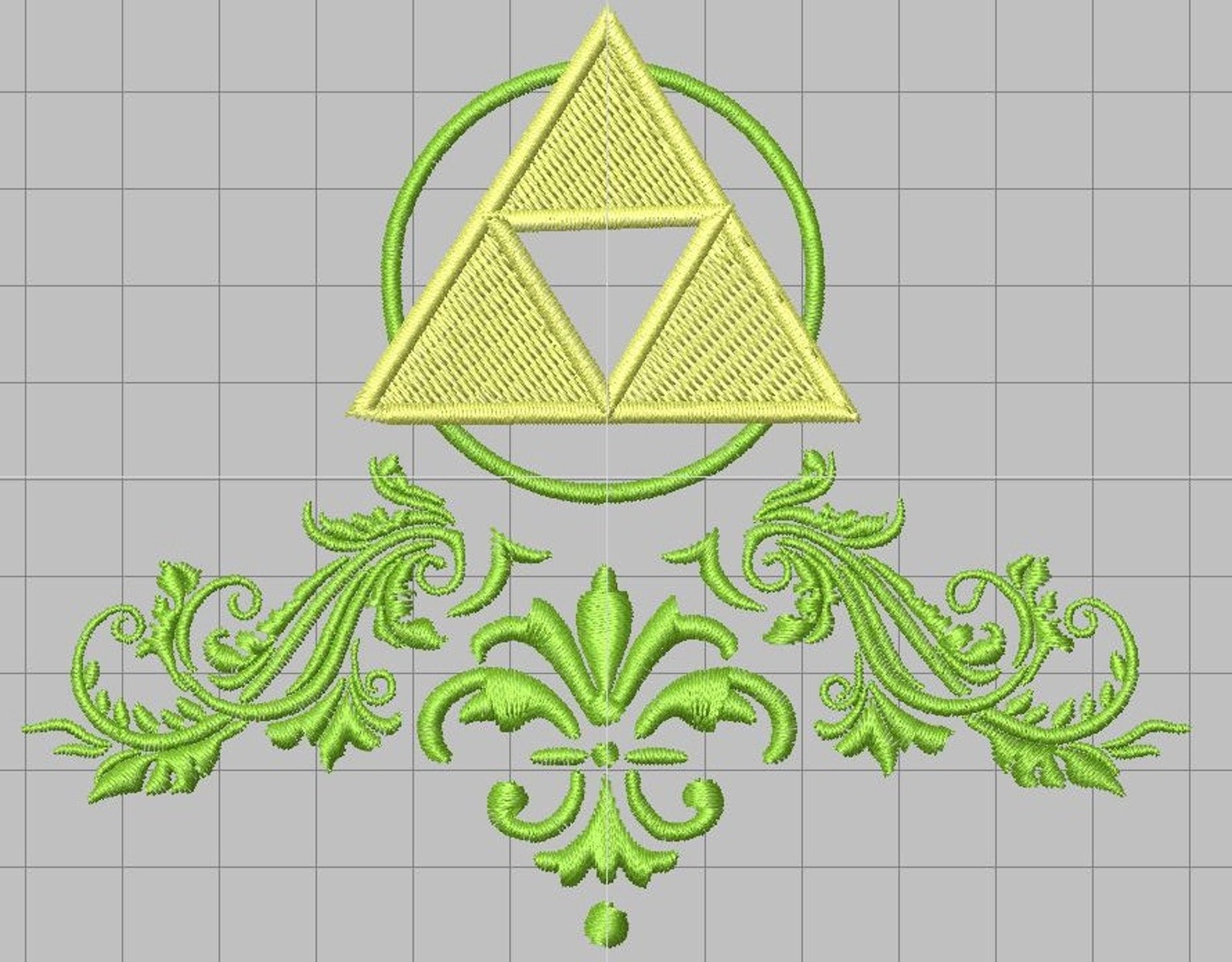 Zelda Machine Embroidery Design Embellished Triforce 5x4 - Etsy