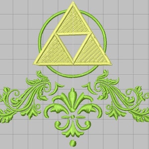 Zelda Machine Embroidery Design Embellished Triforce 5x4 - Etsy