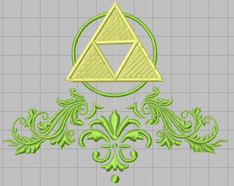 Zelda Machine Embroidery Design Embellished Royal Crest 5x4 | Etsy