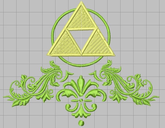 Zelda Machine Embroidery Design Embellished Triforce 5x4 | Etsy