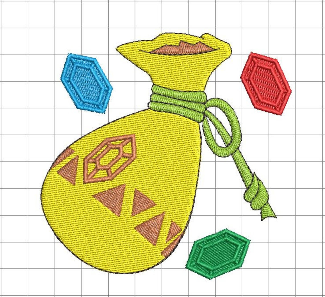 Zelda Machine Embroidery Design Giants Wallet 4x4 - Etsy