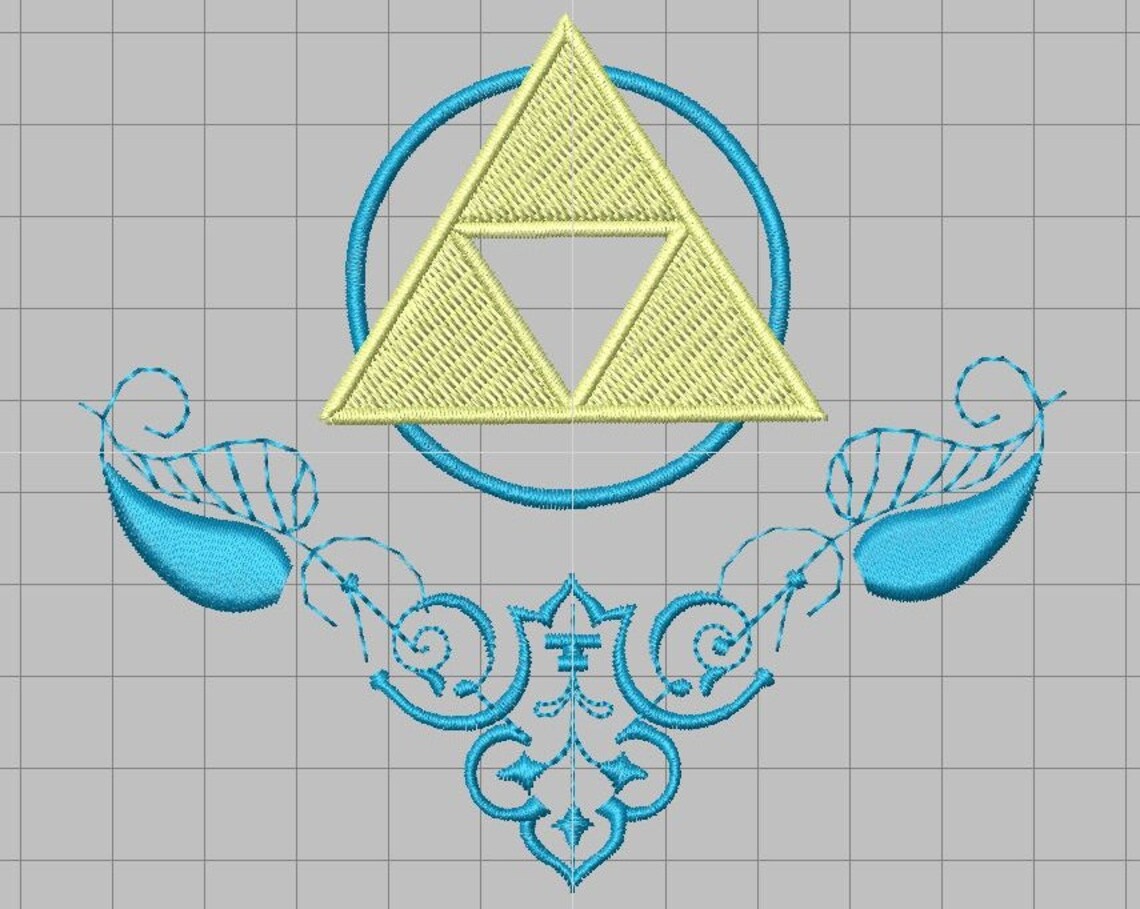 Zelda Machine Embroidery Design - Embellished Triforce 5x4 - Etsy