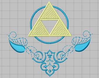 Zelda Machine Embroidery Design Embellished Royal Crest 5x4 | Etsy