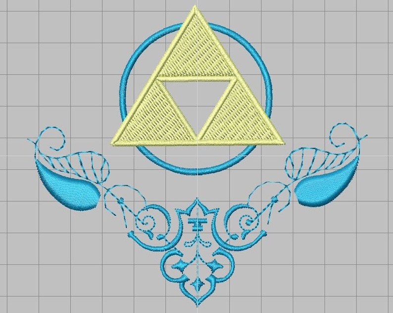 Zelda Machine Embroidery Design - Embellished Triforce 5x4 - Etsy