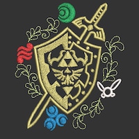 Zelda Machine Embroidery Design - Embellished Holiday Royal Crest 5x7 ...