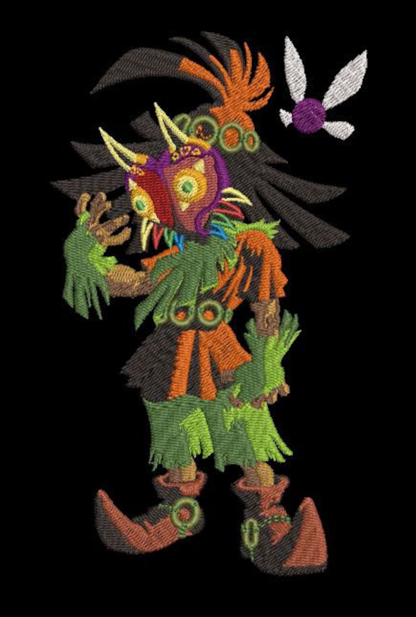 Zelda Machine Embroidery Design Skull Kid Majora's Mask - Etsy