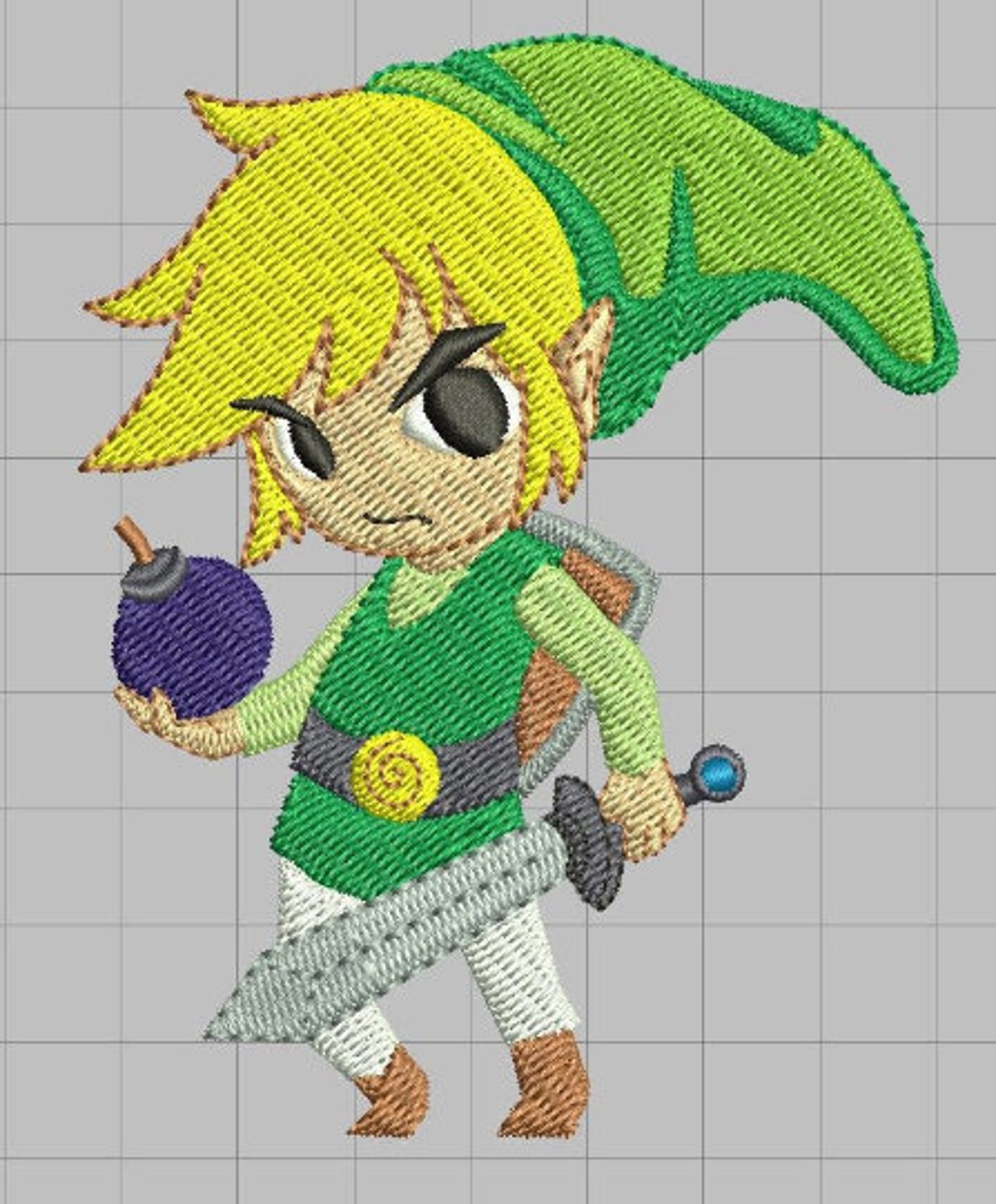 Zelda Machine Embroidery Design - Toon Link 4x4 - Etsy