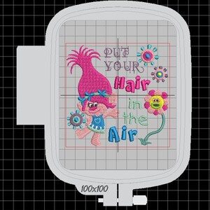 Trolls Machine Embroidery Design - Princess Poppy 4x4 - Etsy