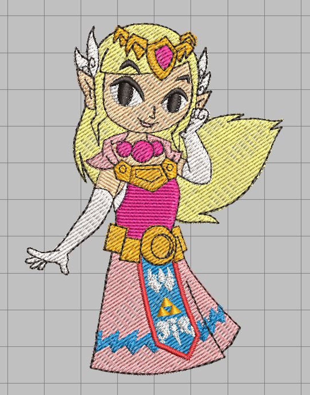 Zelda Machine Embroidery Design - Toon Zelda 4x4 - Etsy