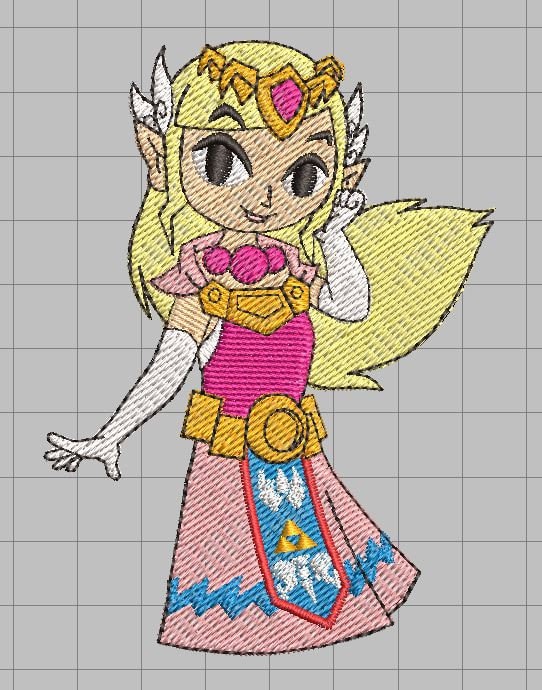 Zelda Machine Embroidery Design Toon Zelda 4x4 - Etsy