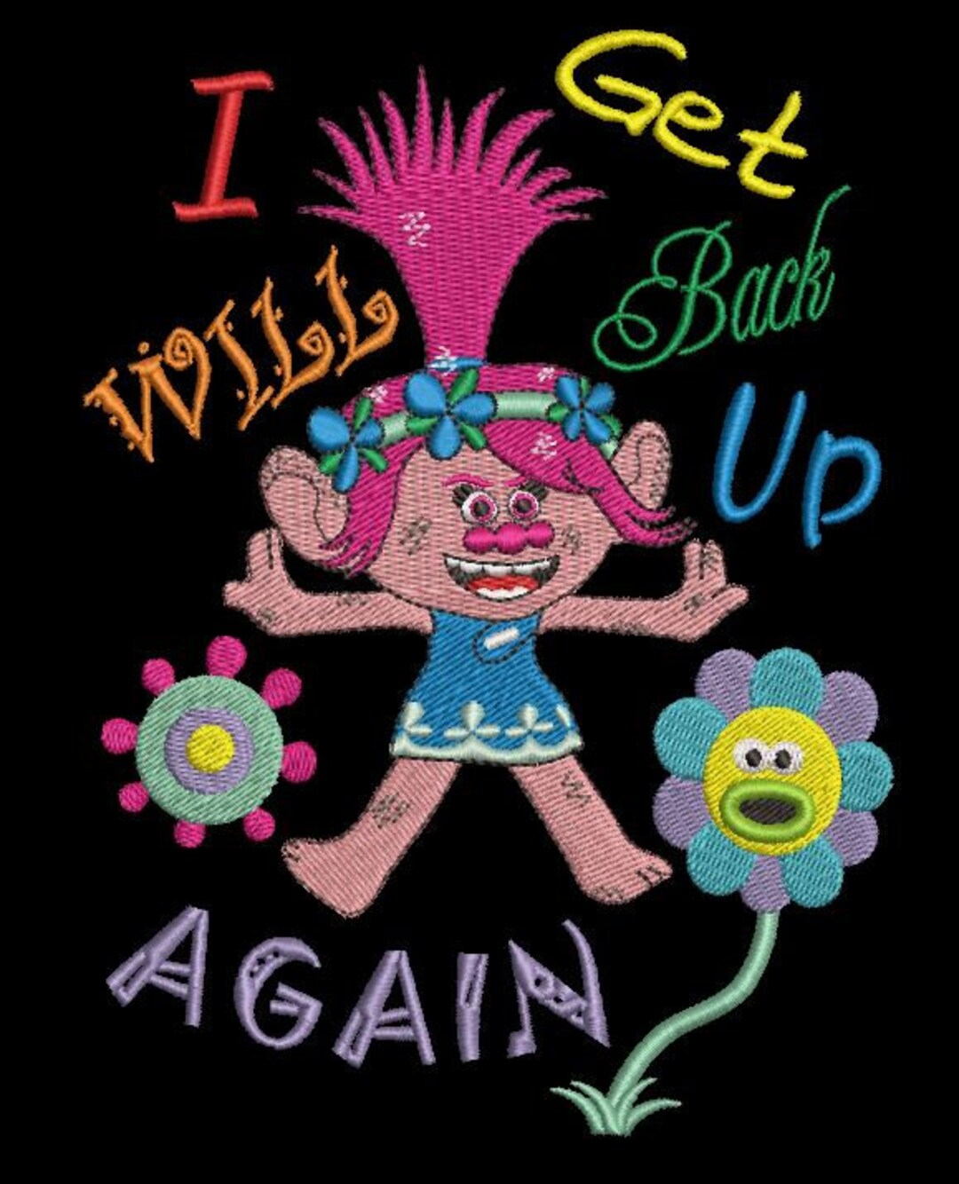 Trolls Machine Embroidery Design - Princess Poppy 5x7 - Etsy