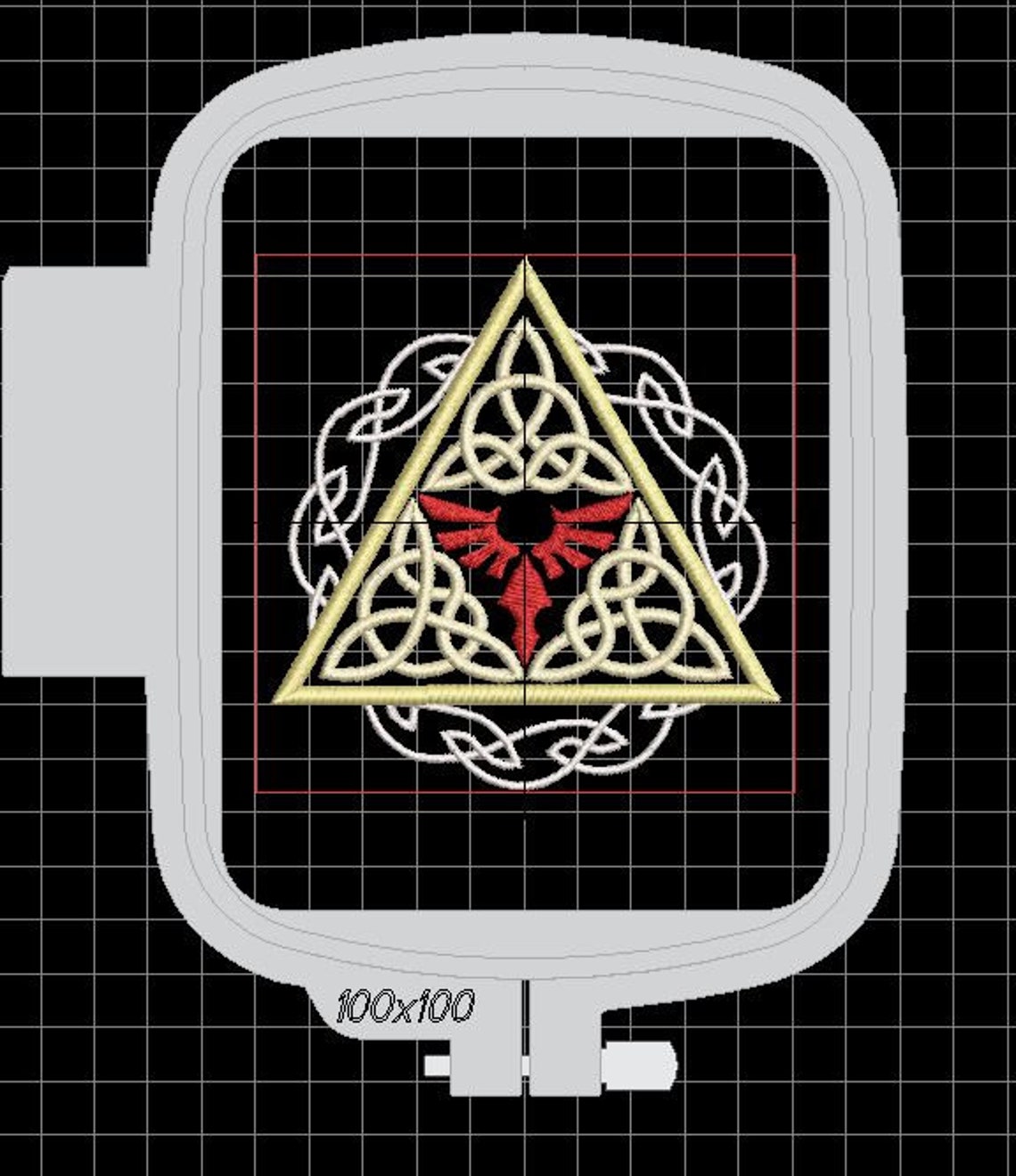 Zelda Machine Embroidery Design Celtic Triforce 4x4 - Etsy
