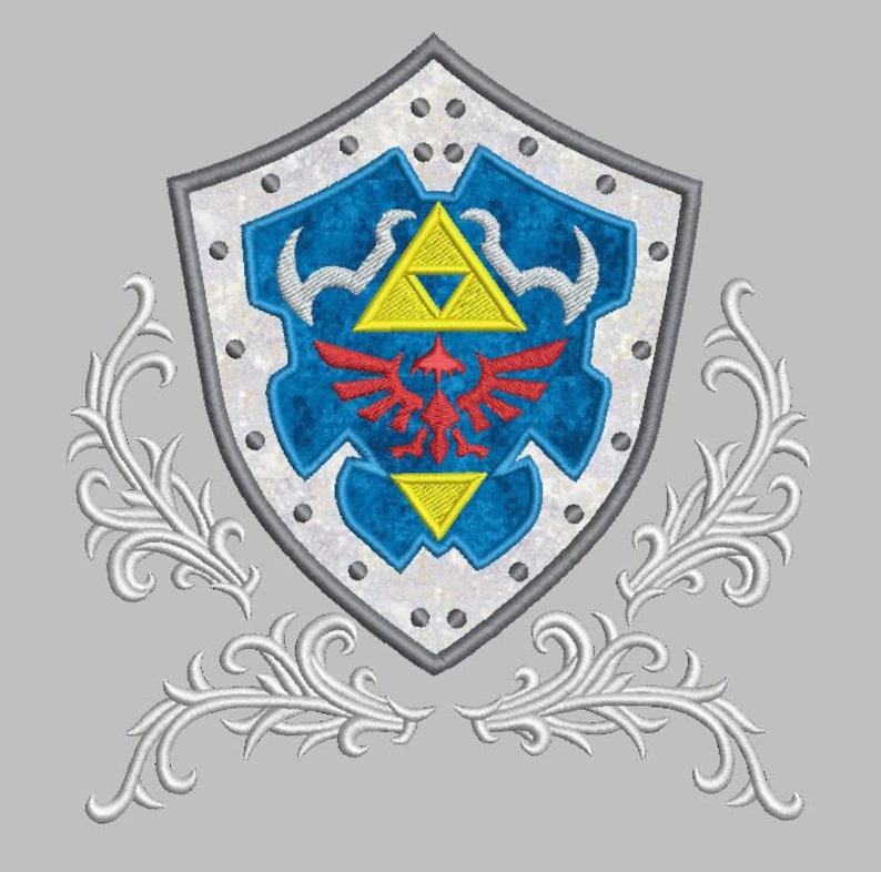 Zelda Machine Embroidery Applique Design embellished Hylian - Etsy