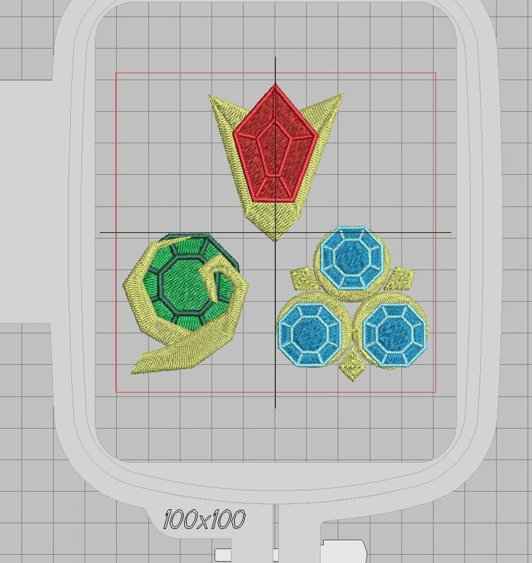 Zelda Machine Embroidery Design - Ocarina Gems 4x4 - Etsy