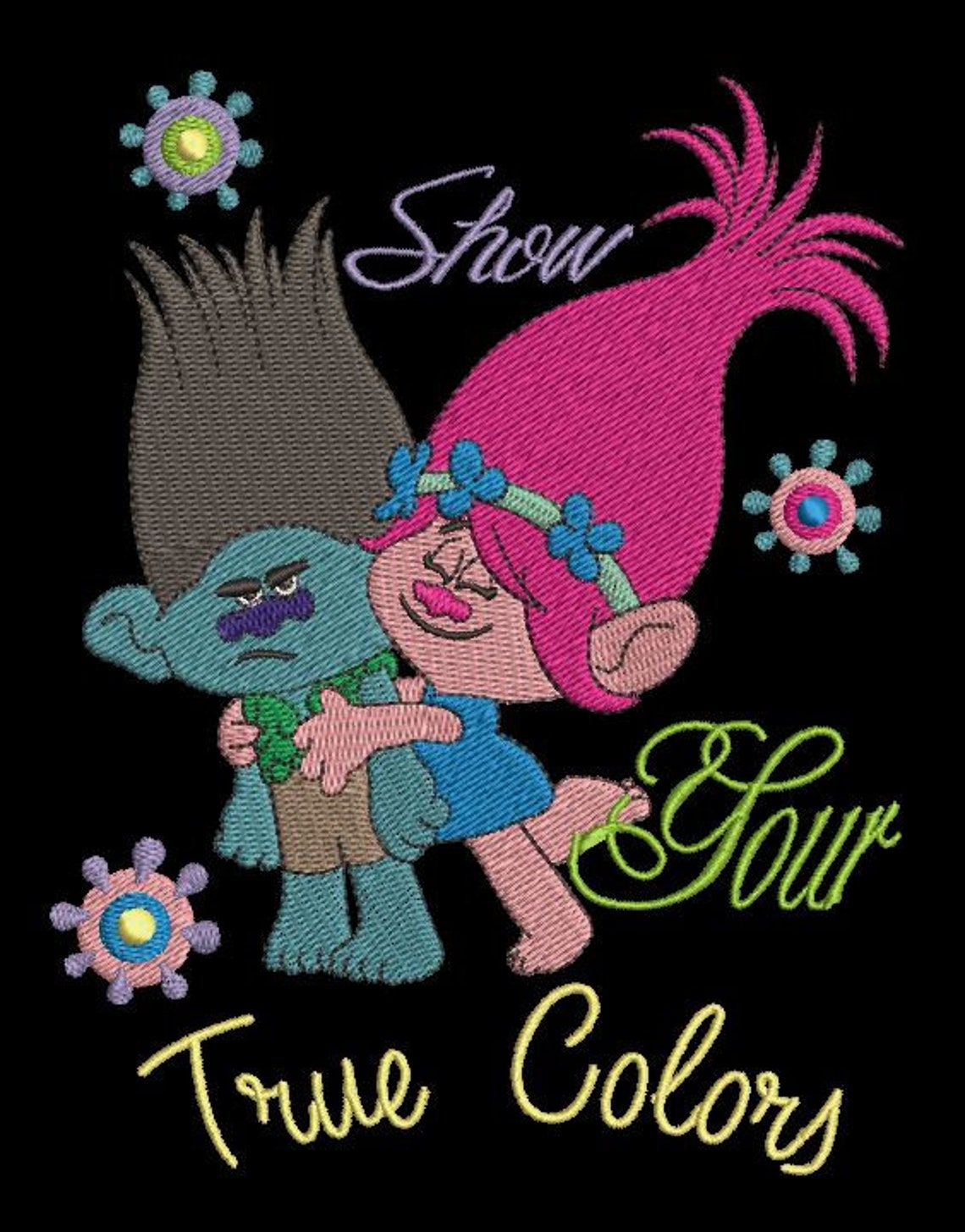 Trolls Machine Embroidery Design True Colors 5x7 | Etsy