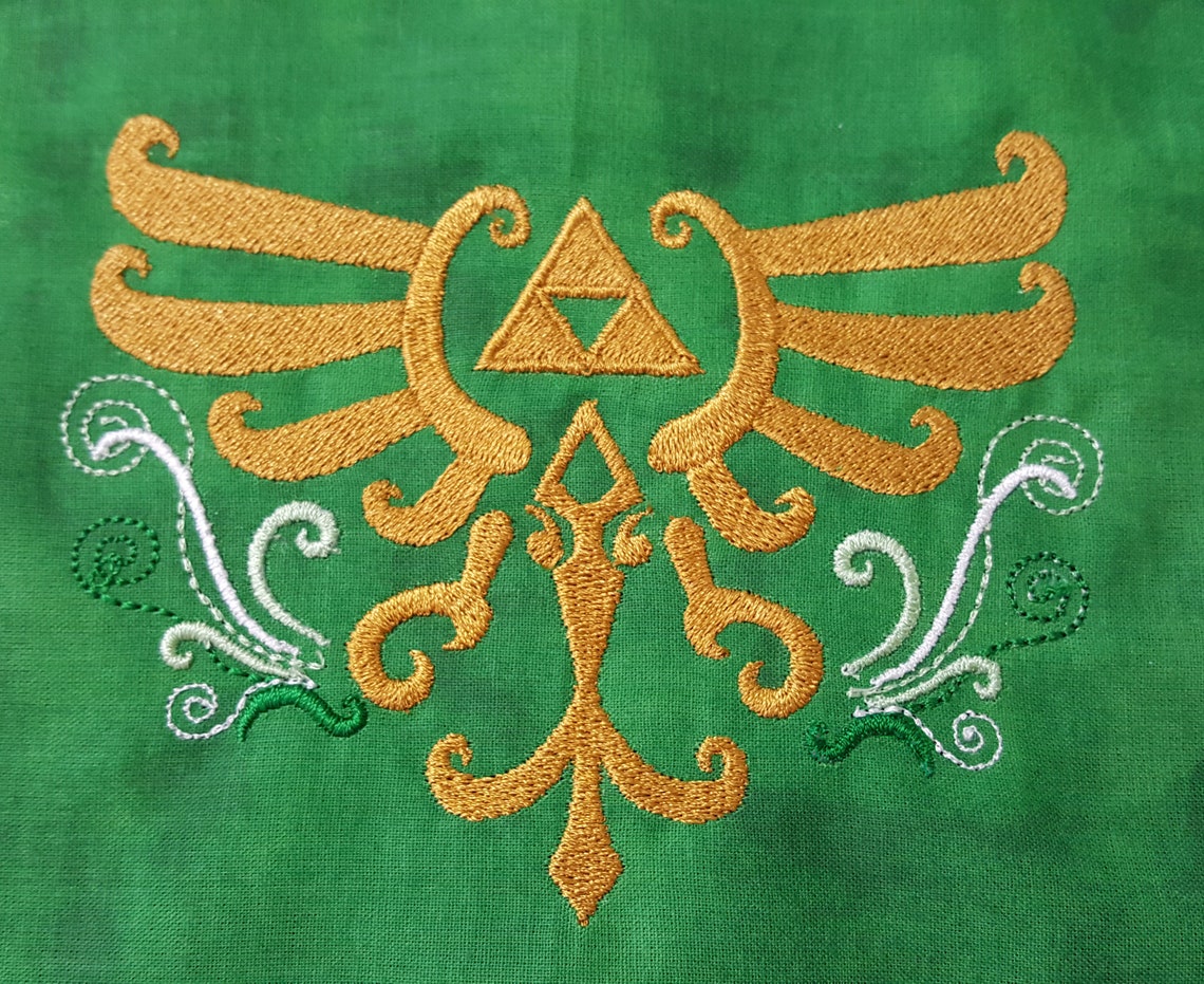 Zelda Machine Embroidery Design - Embellished Royal Crest 5x4 - Etsy