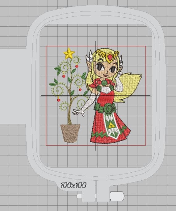 Zelda Machine Embroidery Design Christmas Zelda 4x4 | Etsy