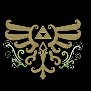 Zelda Machine Embroidery Design - Embellished Royal Crest 5x4 - Etsy
