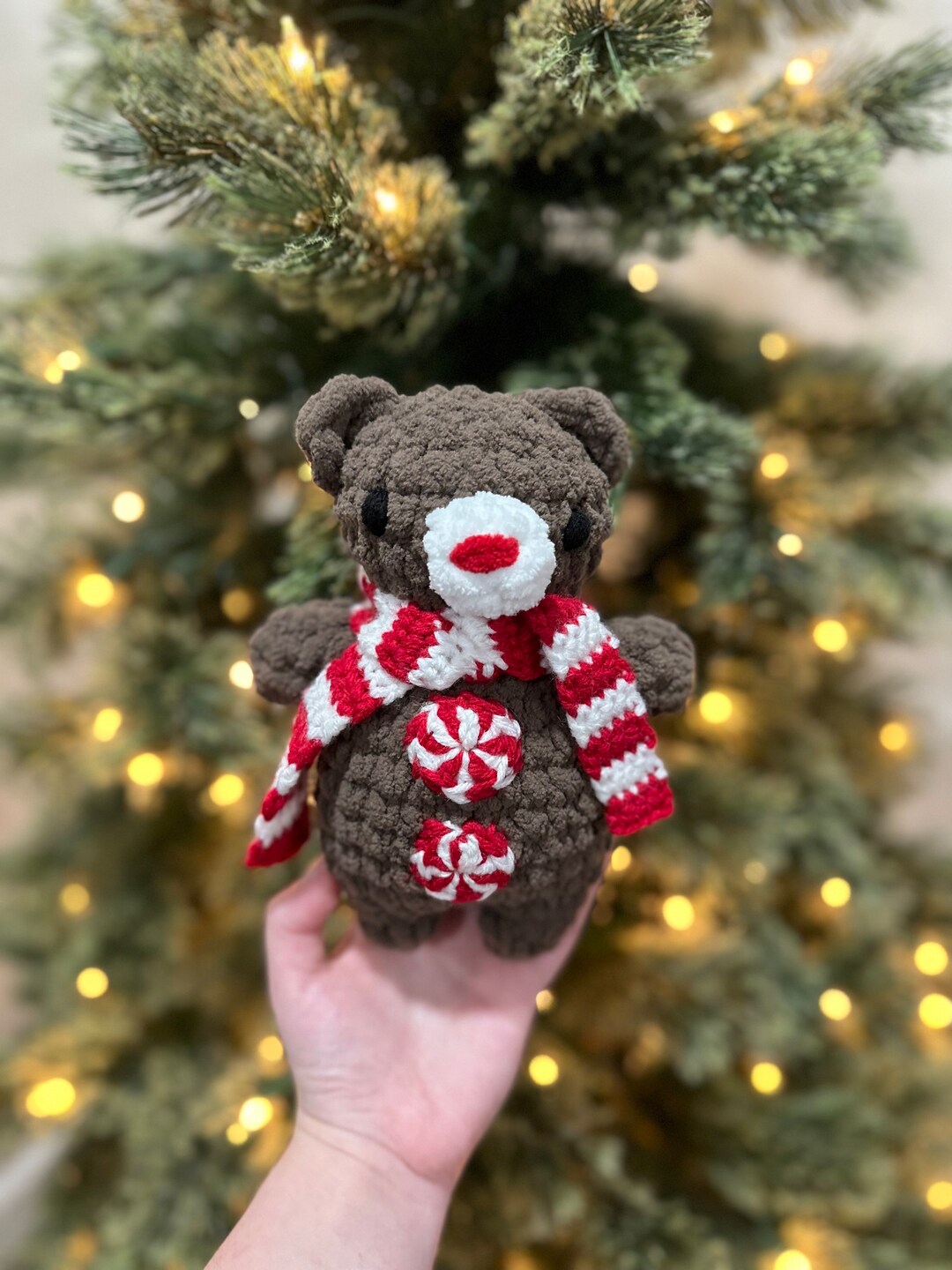 Crochet Baby Peppermint Cocoa Bear Crochet Mini Christmas - Etsy
