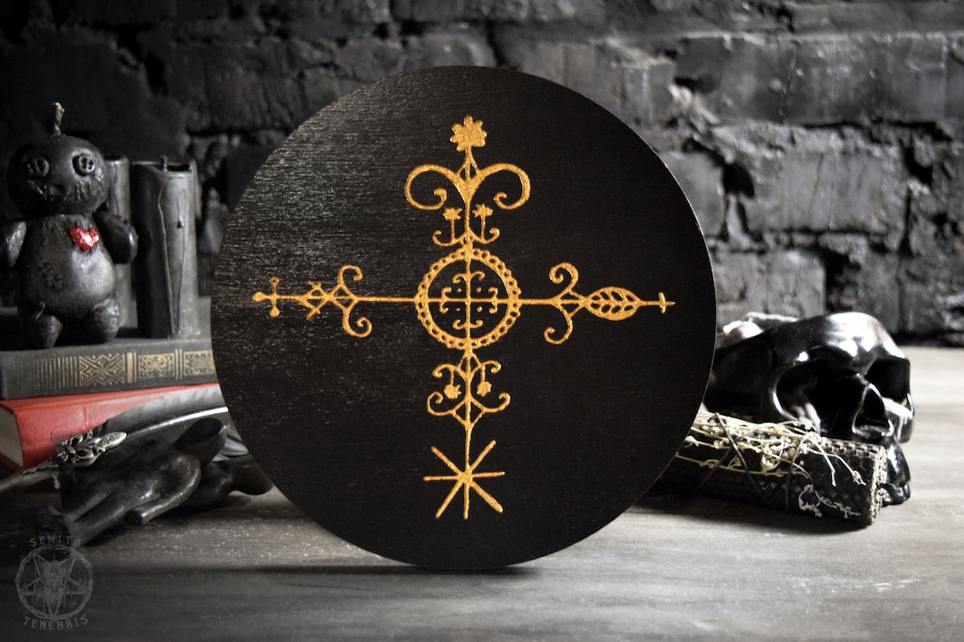 Loa Simbi Veve - Wooden Vodou Altar Pentacle - Etsy