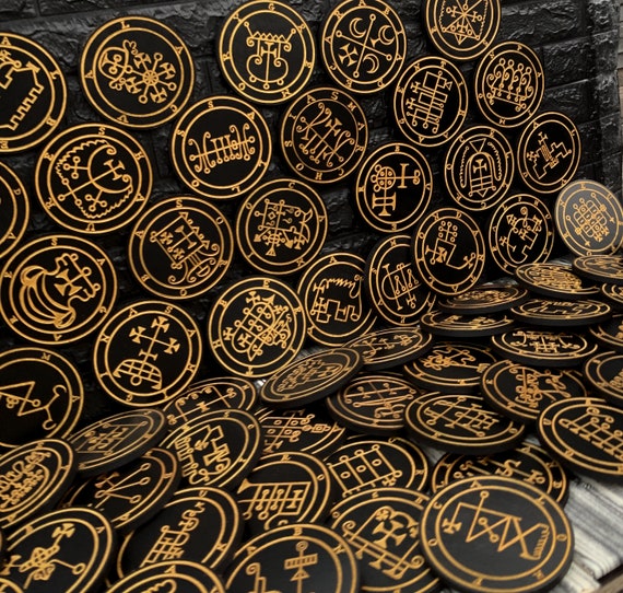 All 72 Goetia Demons Wooden Altar Pentacles - Etsy