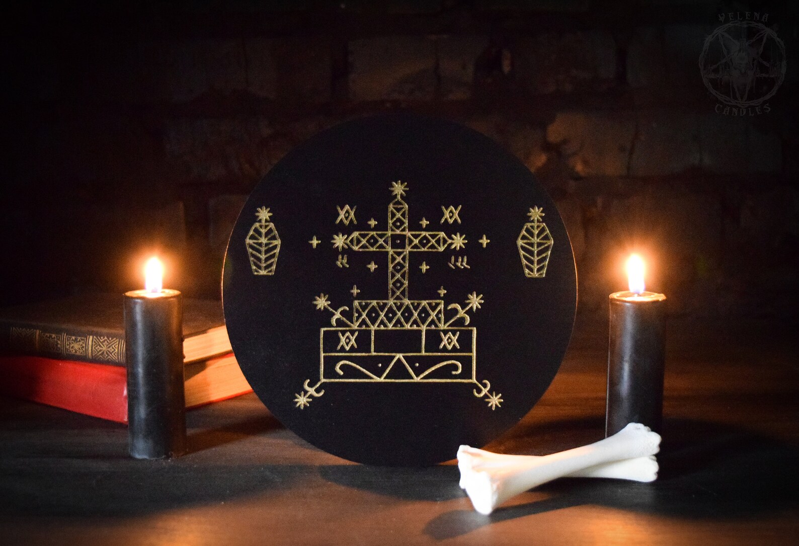 Loa Baron Samedi Veve Wooden Vodou Altar Pentacle - Etsy