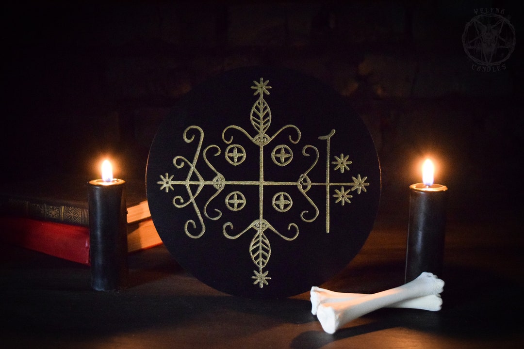 Loa Papa Legba Veve - Wooden Vodou Altar Pentacle - Etsy