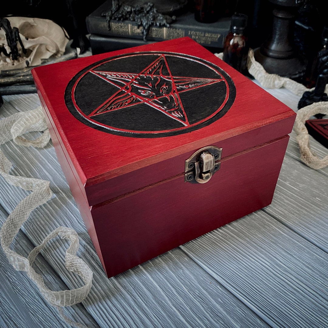 Wooden Box Samael | Burgundy & Black - Etsy
