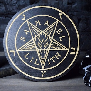 Samael and Lilith - Wooden Altar Pentacle - Etsy