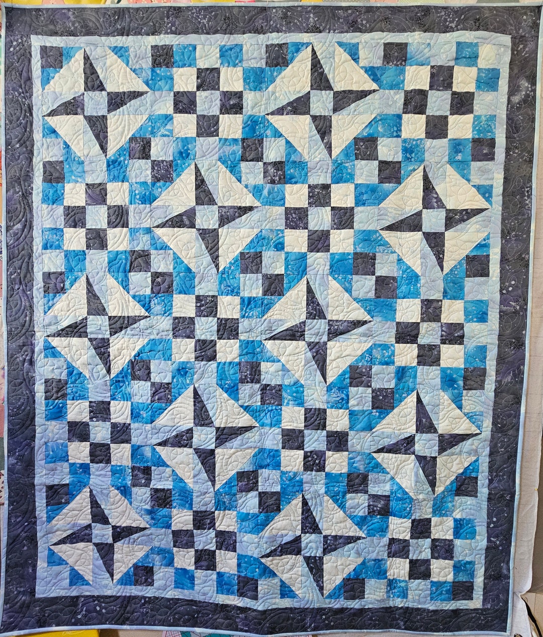 Sundials and Cobblestones Full Pattern 64"x76" Uses 4 Fabric Colors - Etsy