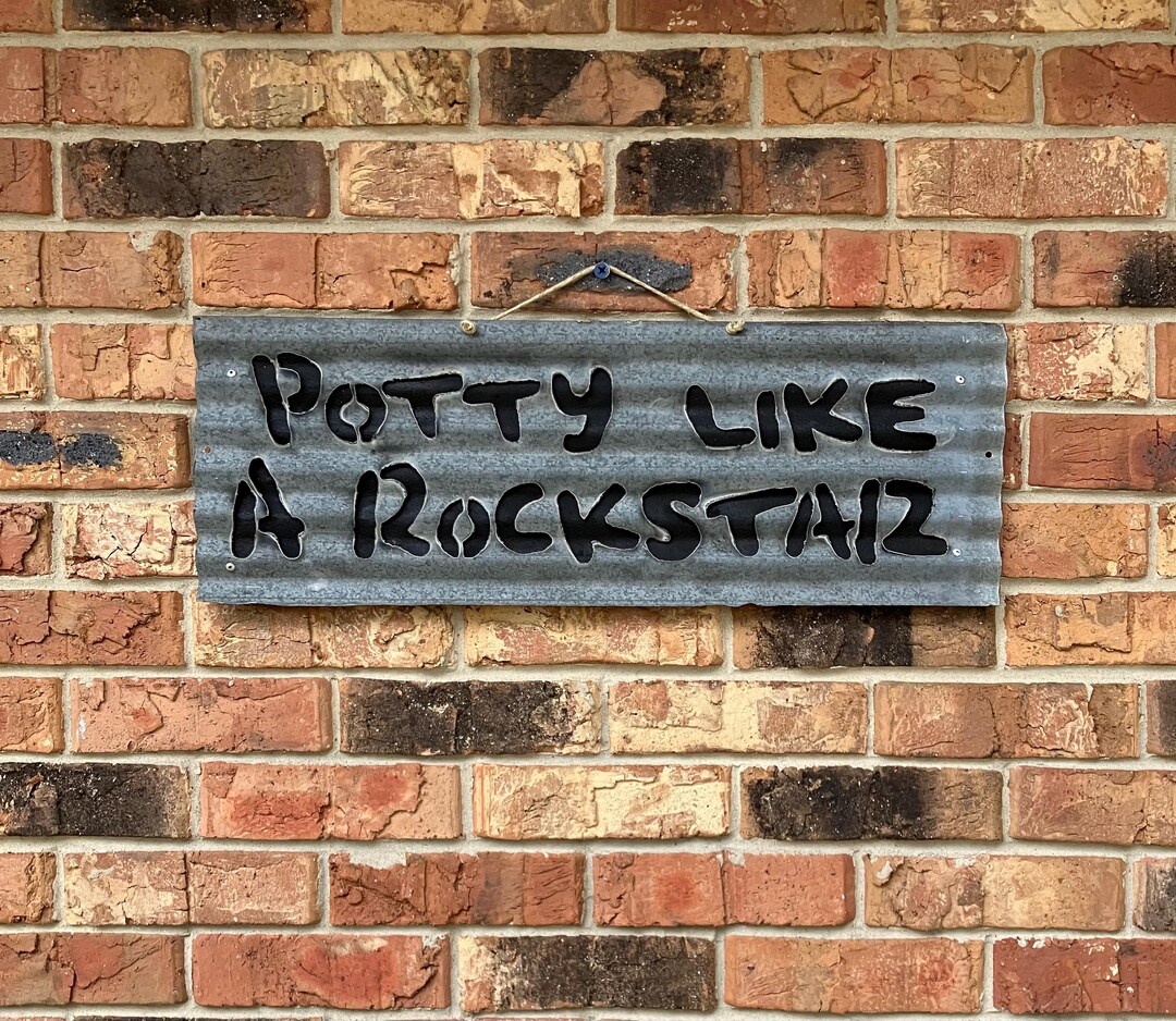 POTTY LIKE A ROCKSTAR Reclaimed Tin Sign - Etsy