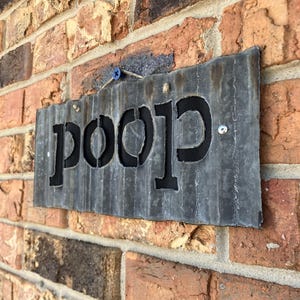 POOP Reclaimed Tin Sign - Etsy
