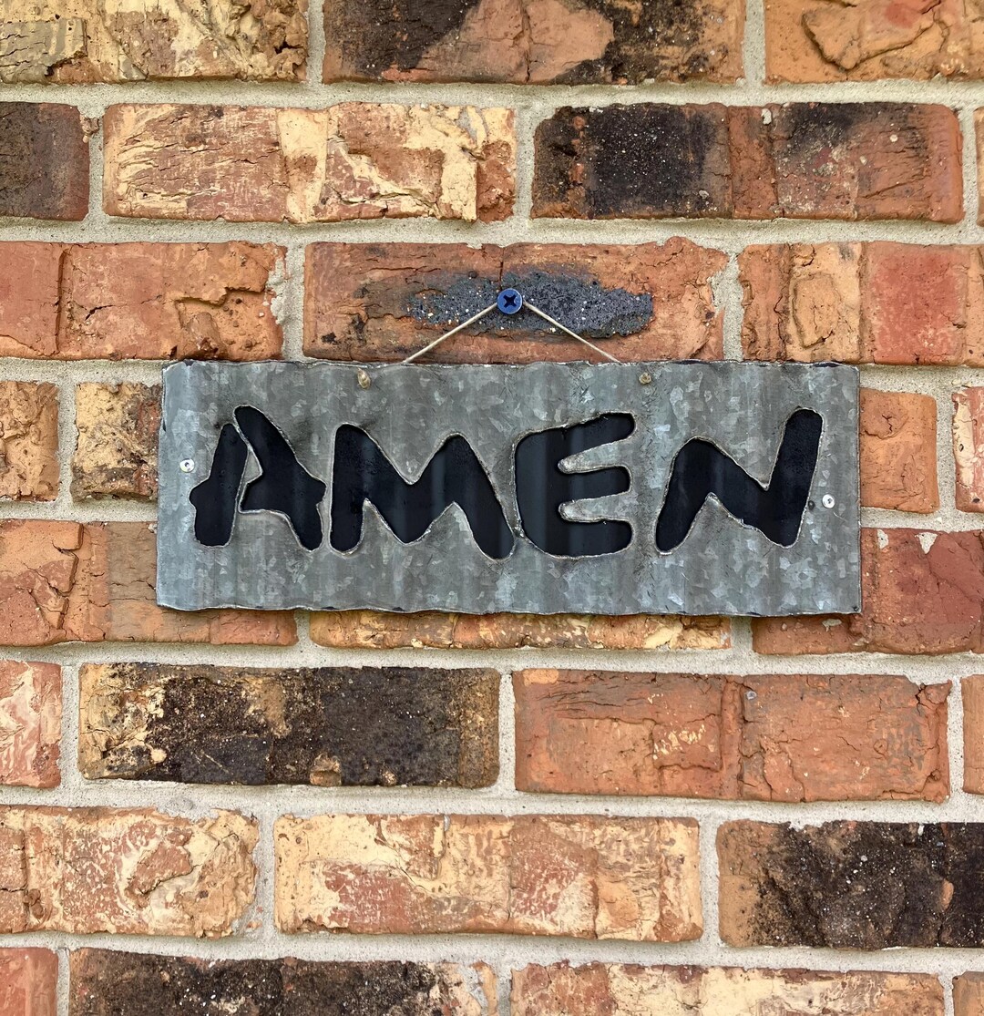 AMEN Reclaimed Tin Sign - Etsy