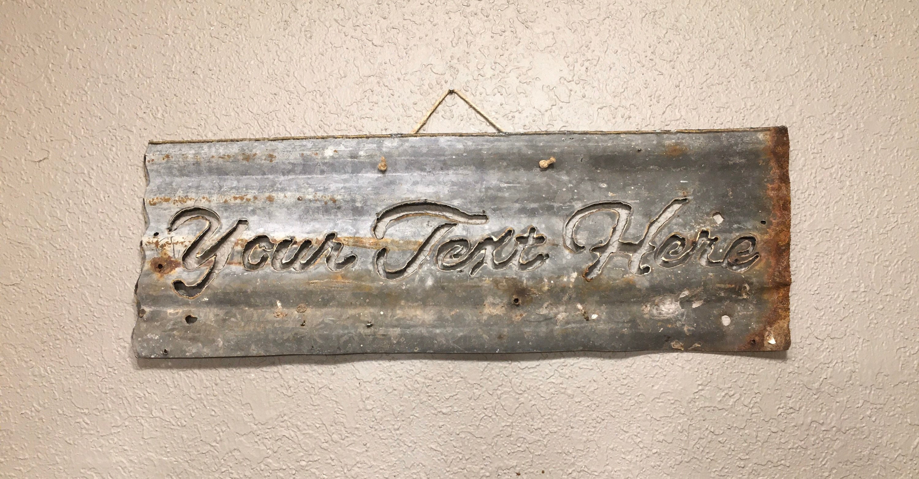 Personalized Reclaimed Tin Worded Signs - Etsy