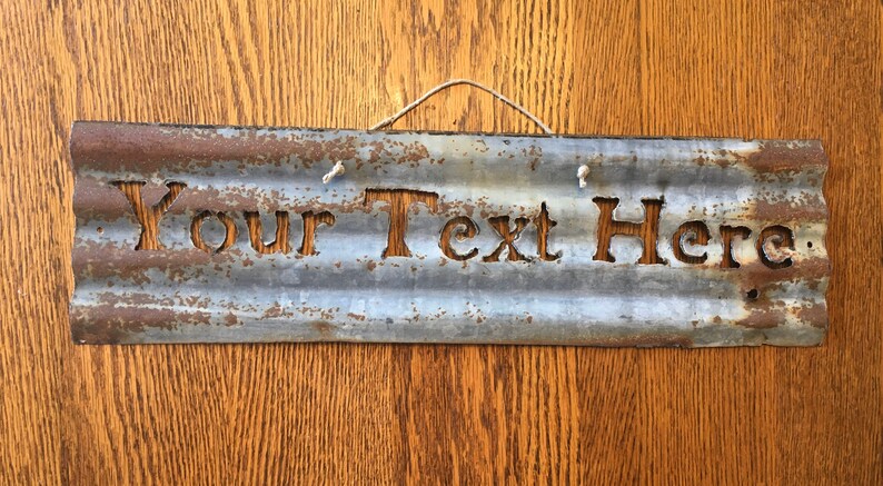 Personalized Reclaimed Tin Worded Signs - Etsy