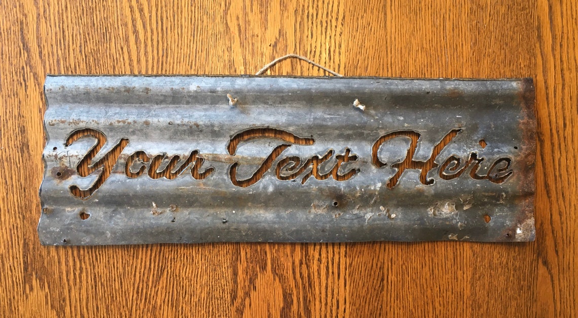 Personalized Reclaimed Tin Worded Signs - Etsy