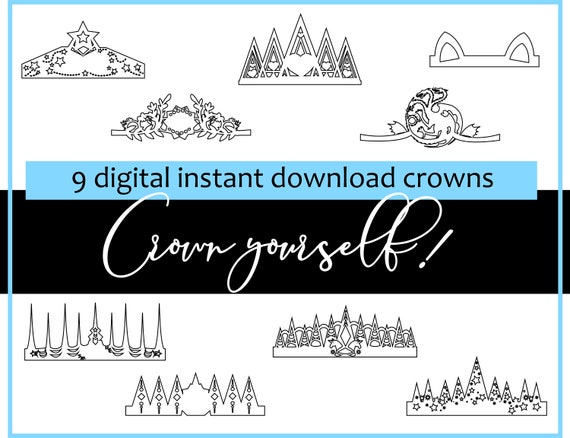 Party Crown Pack Cut Files Instant Download | Etsy
