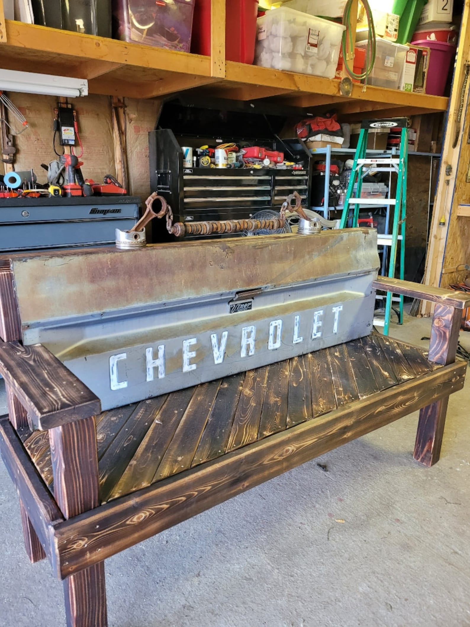 Vintage Custom Wooden Chevrolet Tailgate Bench - Etsy