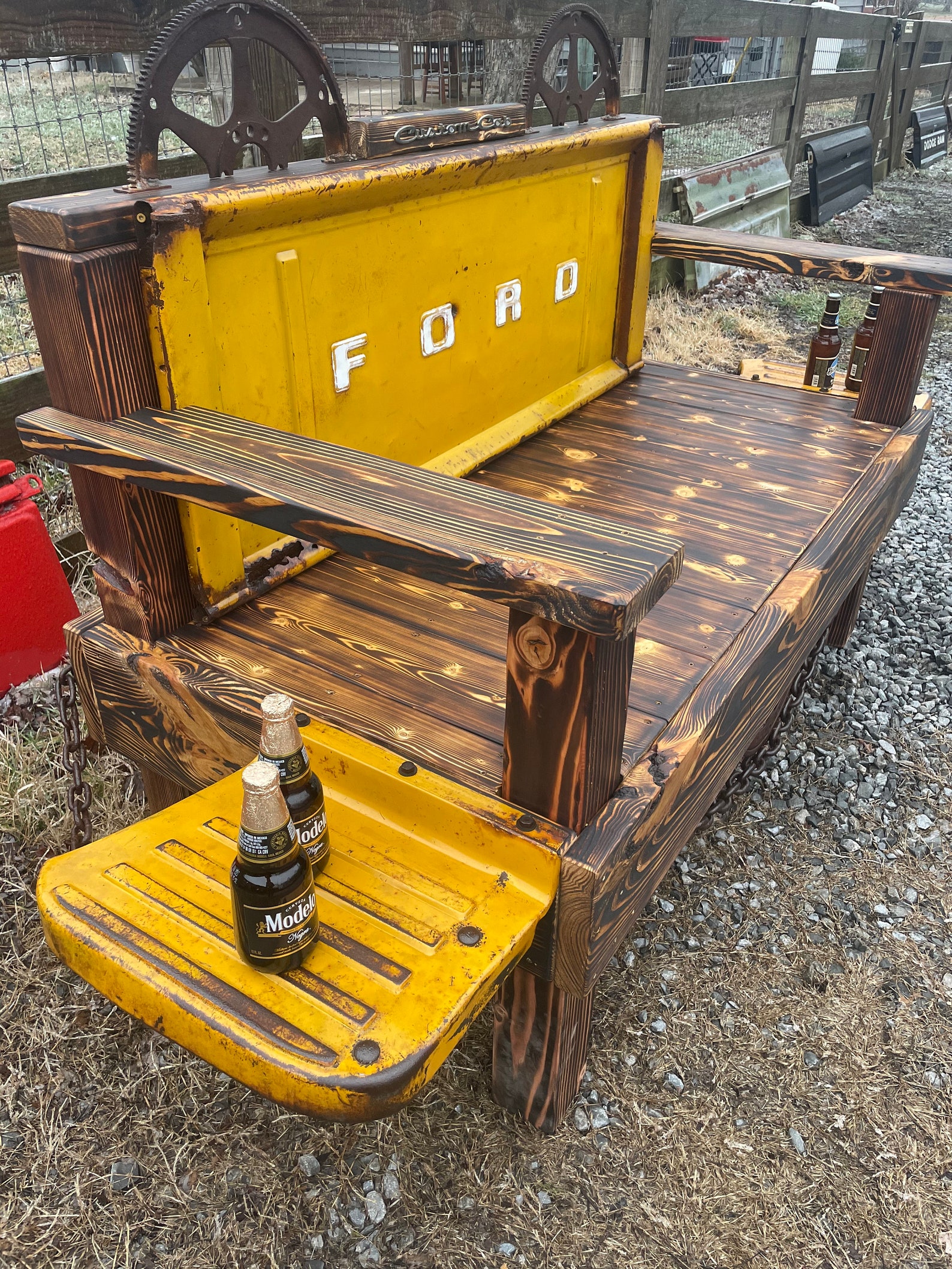 1953-72 Yellow Ford Tailgate Bench W/stepside Trays - Etsy