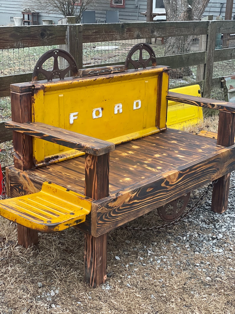 1953-72 Yellow Ford Tailgate Bench W/stepside Trays - Etsy