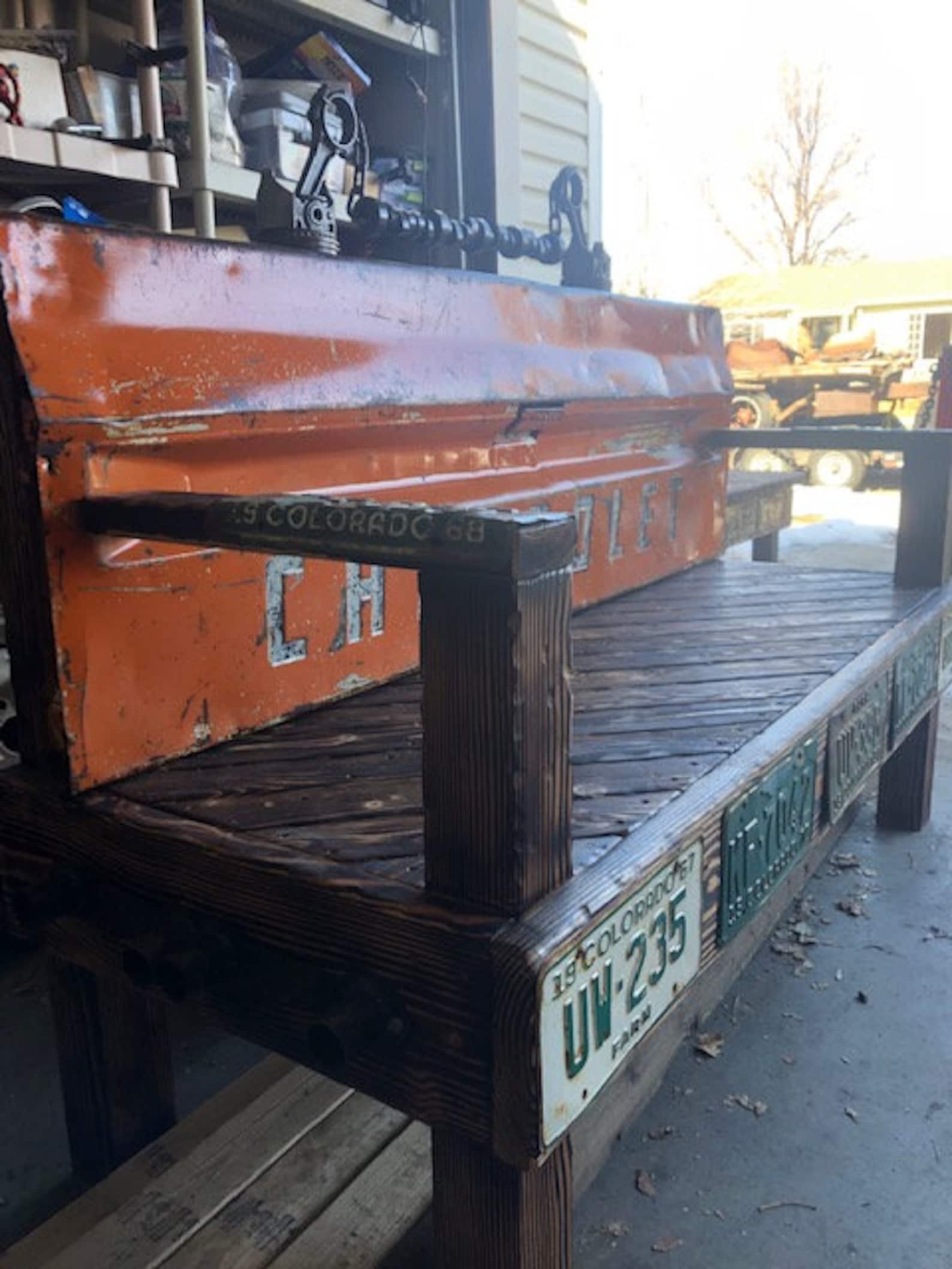 Vintage Custom Wooden Chevrolet Tailgate Bench - Etsy