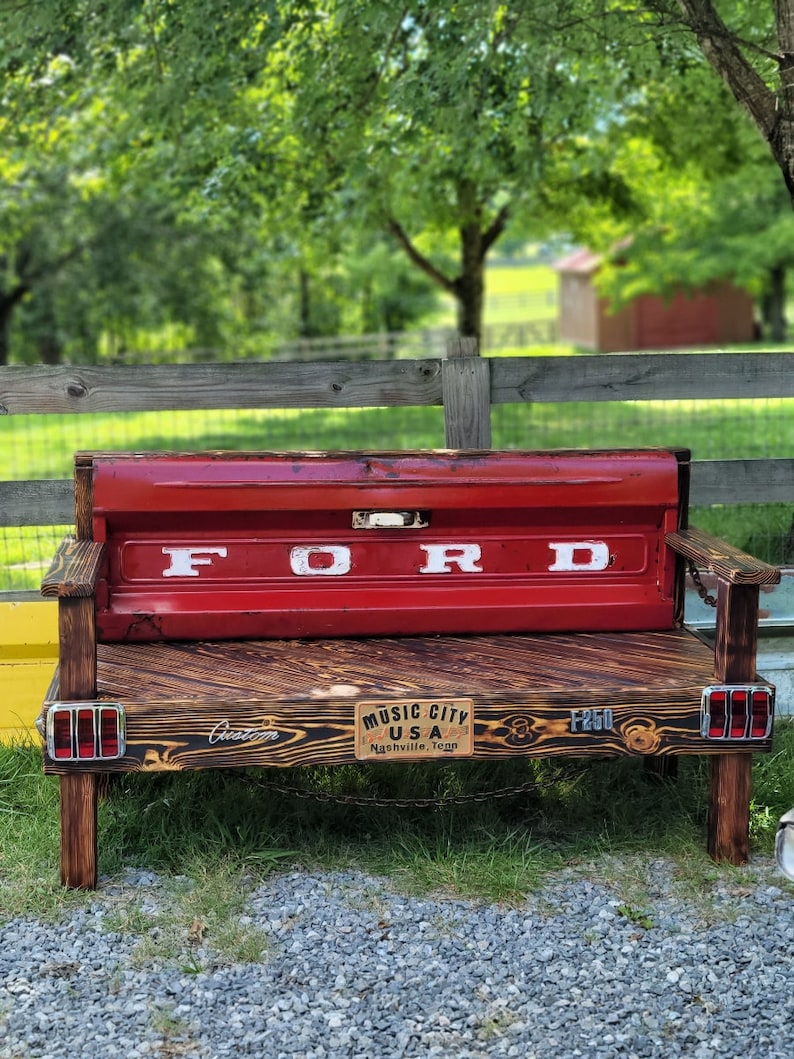 69 Red Ford Tailgate Bench - Etsy
