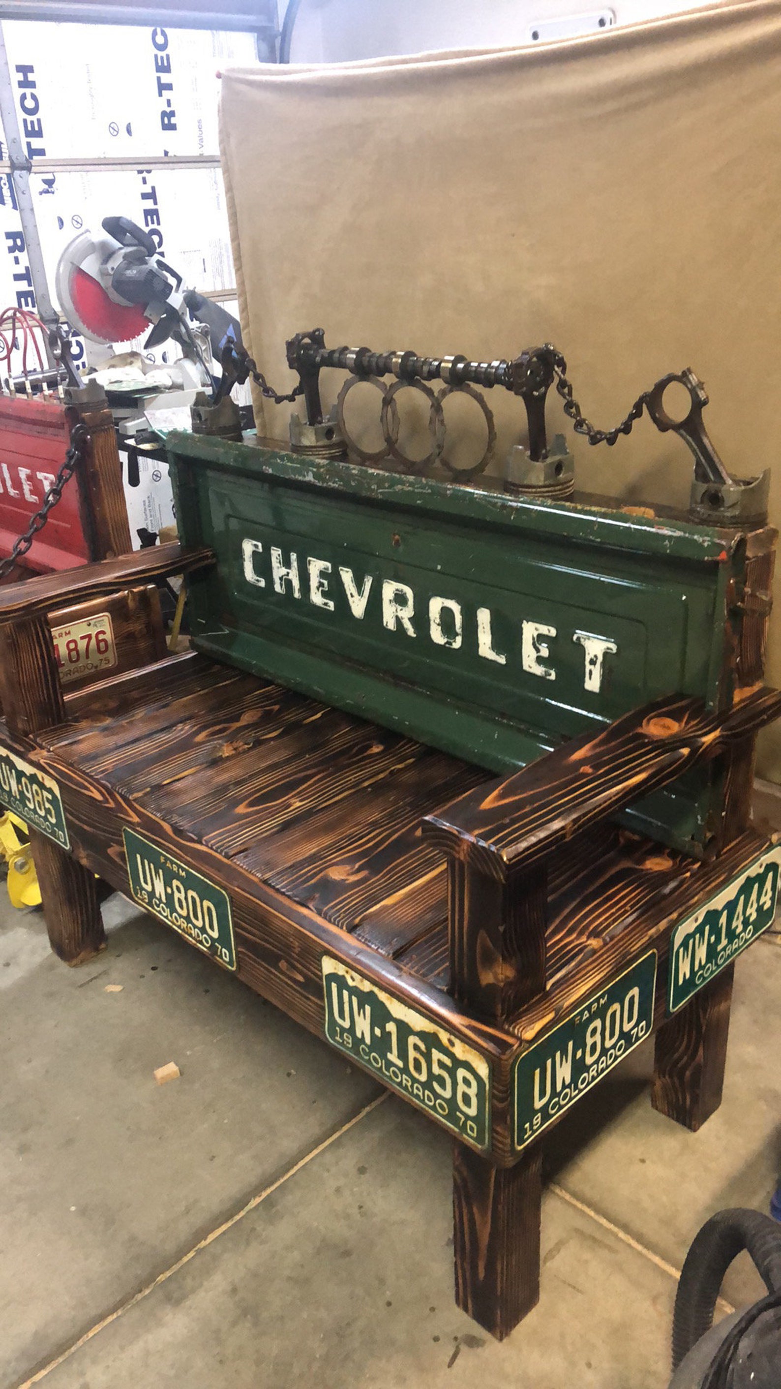 Green 55 Chevy Tailgate Bench - Etsy