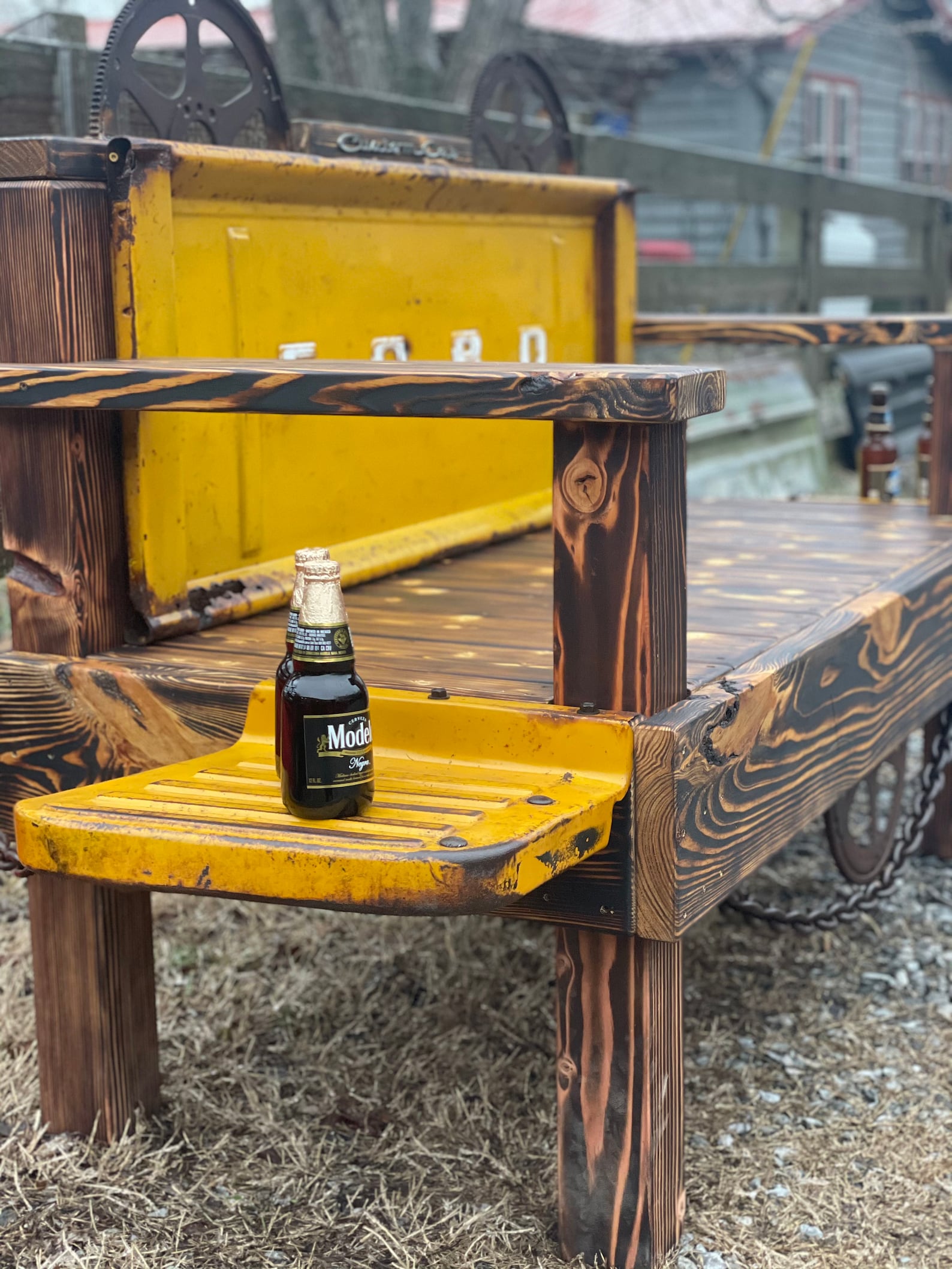 1953-72 Yellow Ford Tailgate Bench W/stepside Trays - Etsy