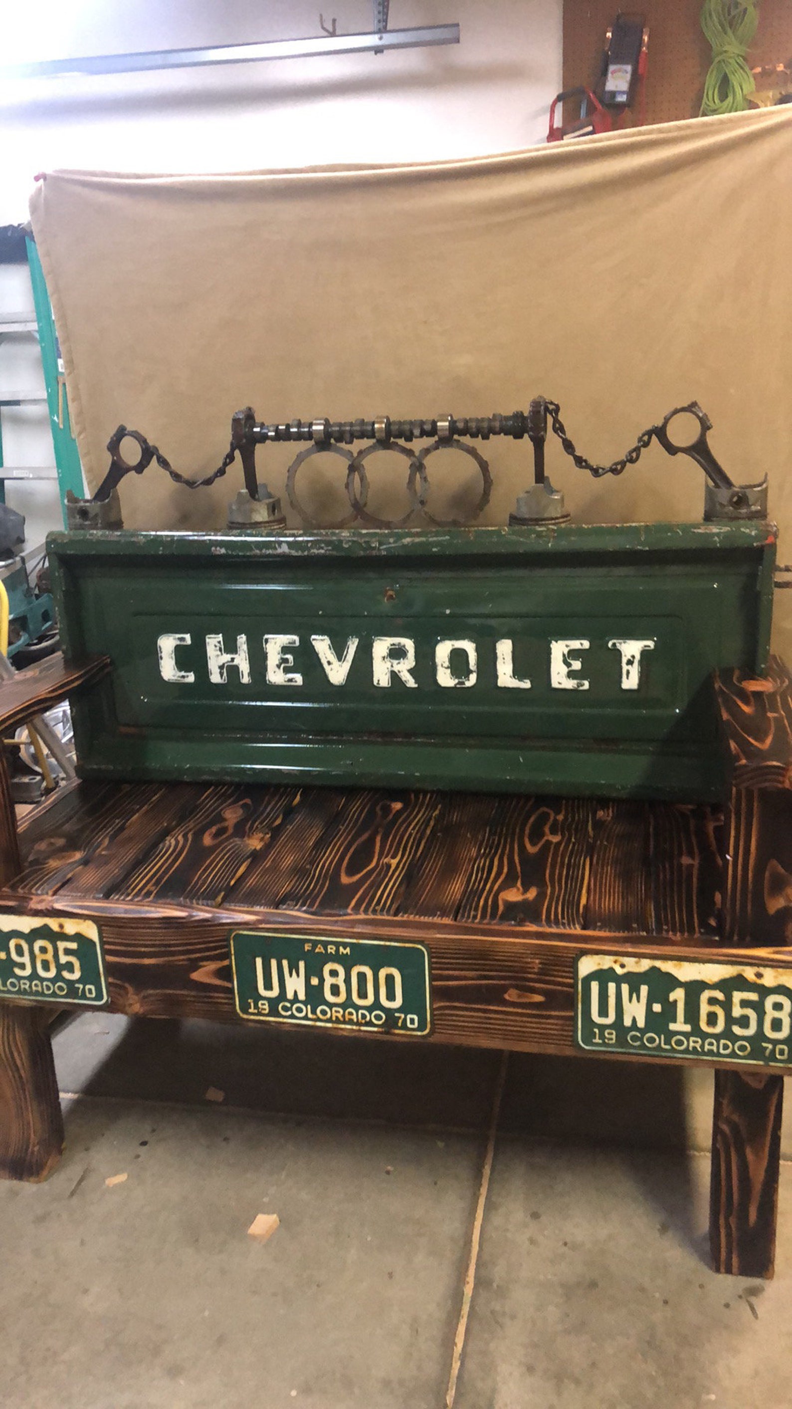 Green 55 Chevy Tailgate Bench - Etsy