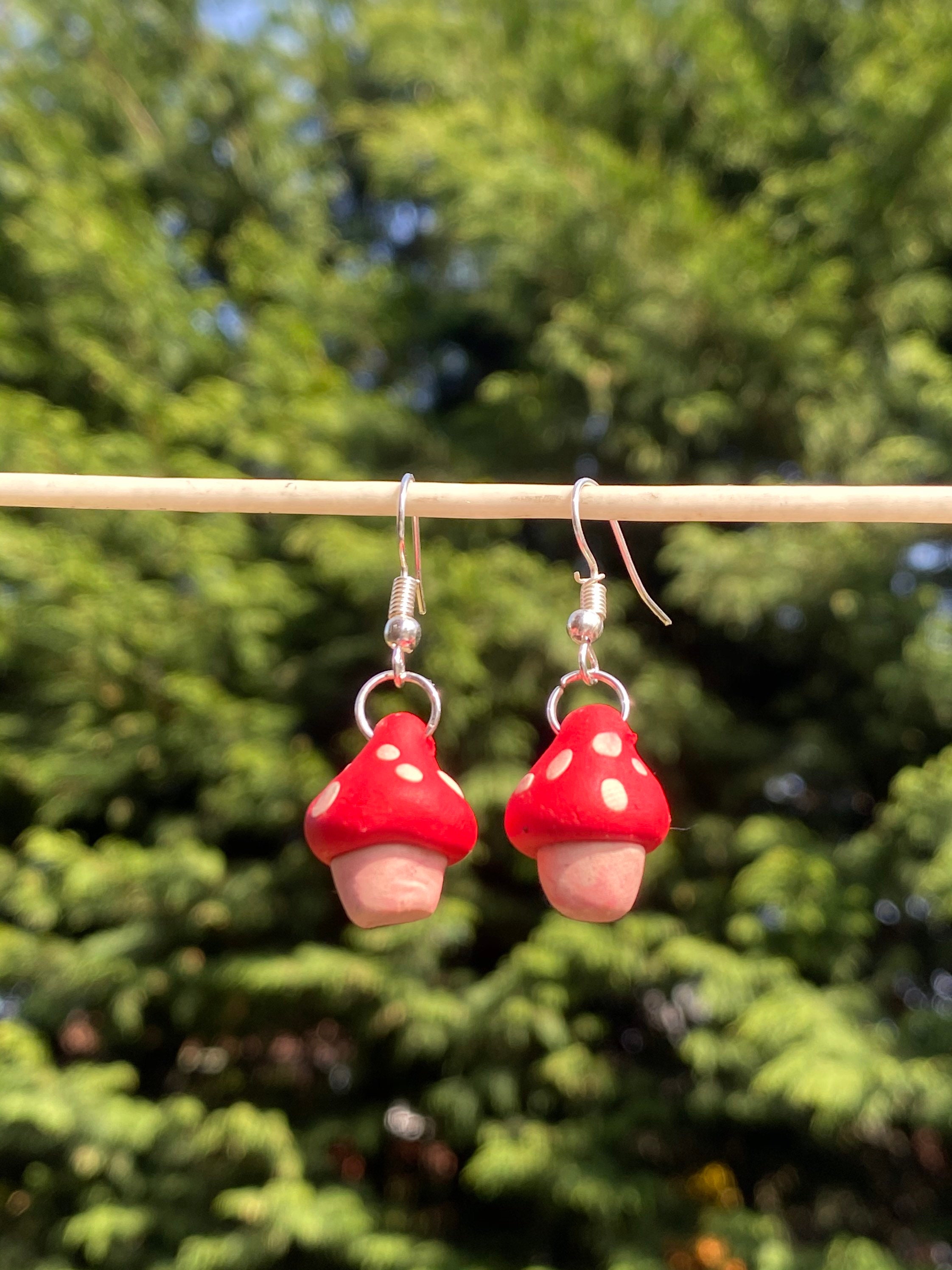 Cottagecore Clay Mushroom Earrings Fairycore Kidcore | Etsy