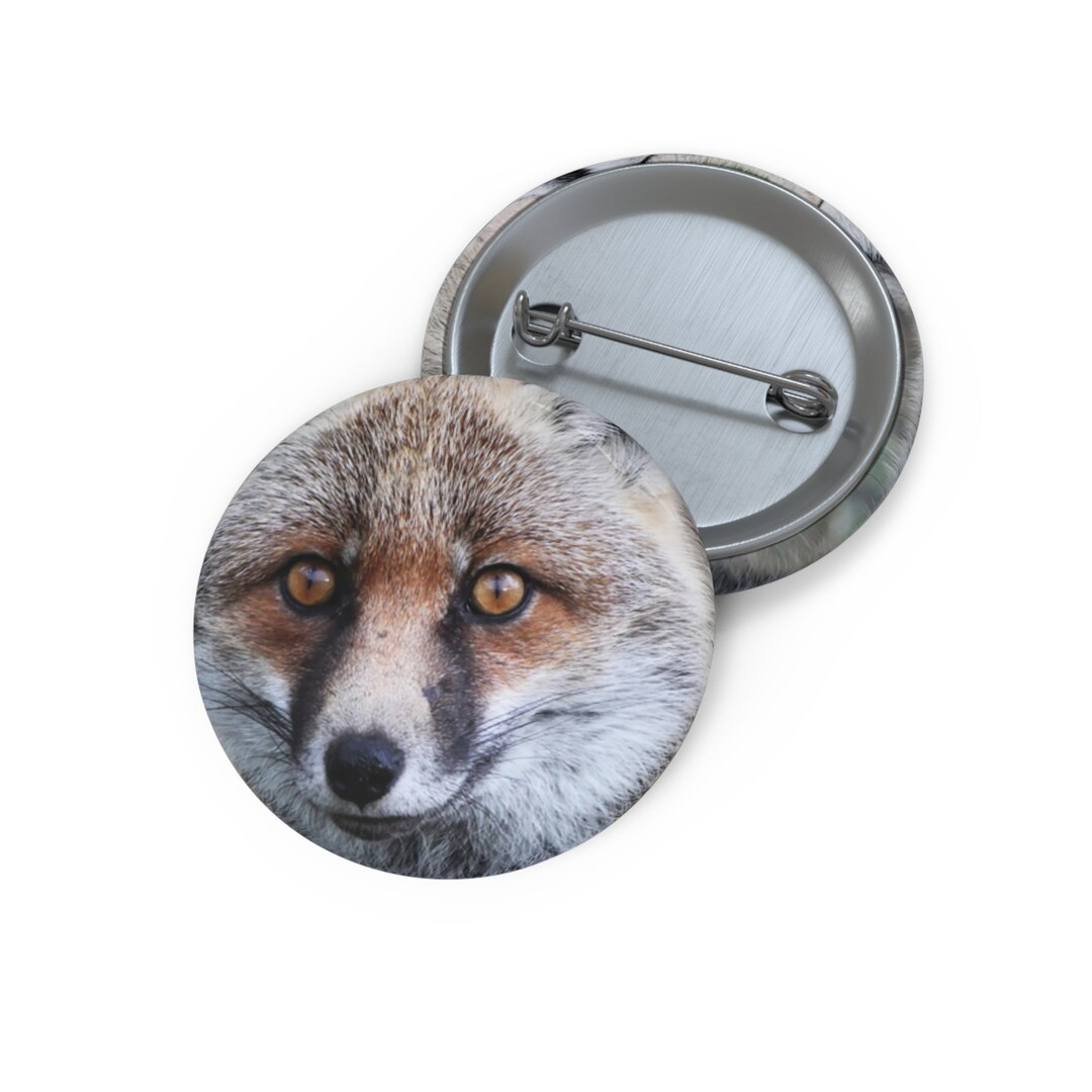 Fox Pin, Fox Button, Button Set, Lapel Pin, Hat Pin, Enamel Pins, Lapel ...