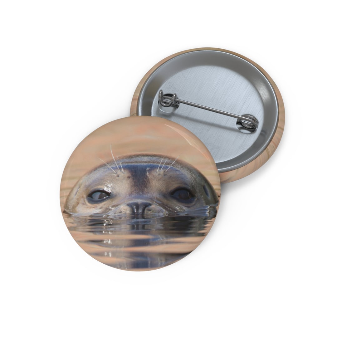 Common Seal is Swimming Pin, Seal Button, Button Set, Lapel Pin, Hat ...
