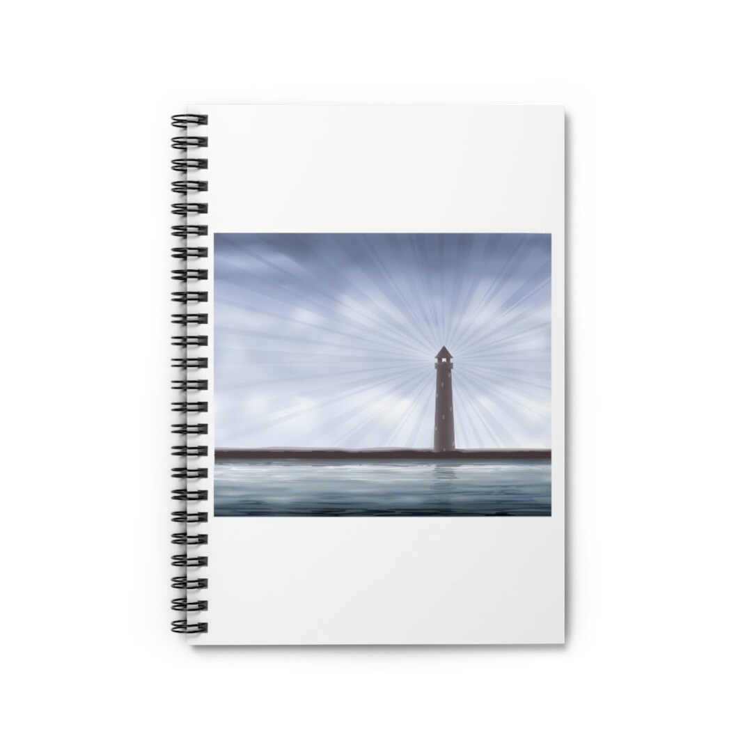 Lighthouse Notebook Lighthouse Journal Ruled Line Pages Gift Idea ...